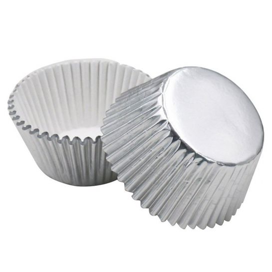 Silver Foil Cupcake Liner (50pk) in Solid Color Bake Cups from Simplex ...